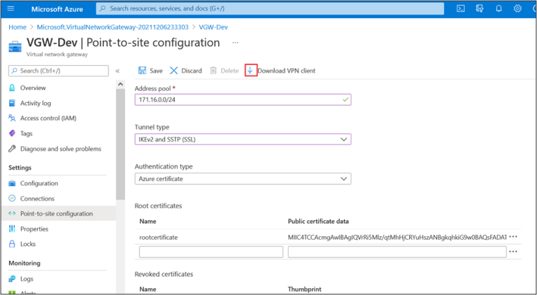 Point To Site Vpn Azure - Create P2S VPN Between Azure and On-Premises ...