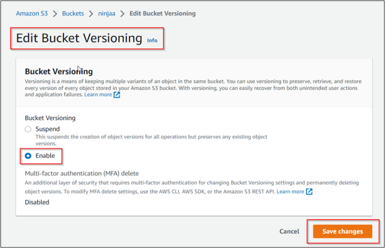 Step-by-Step Guide to enable Amazon S3-Versioning for Data Backup
