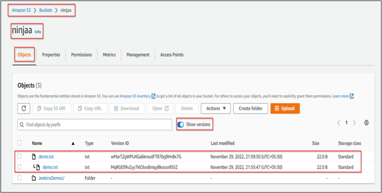 Step-by-Step Guide to enable Amazon S3-Versioning for Data Backup