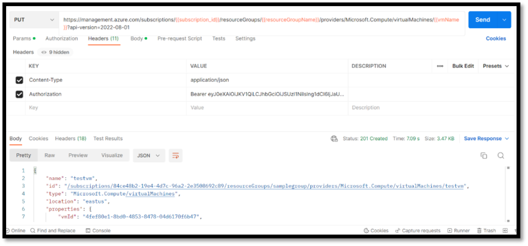 Operations On Virtual Machine Resource Using Azure Rest Api
