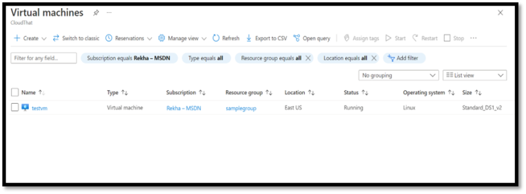 Operations on Virtual Machine Resource Using Azure REST API