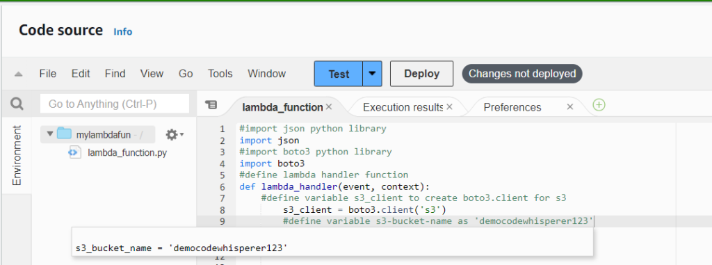 How to set up Amazon CodeWhisperer with AWS Lambda to activate code ...